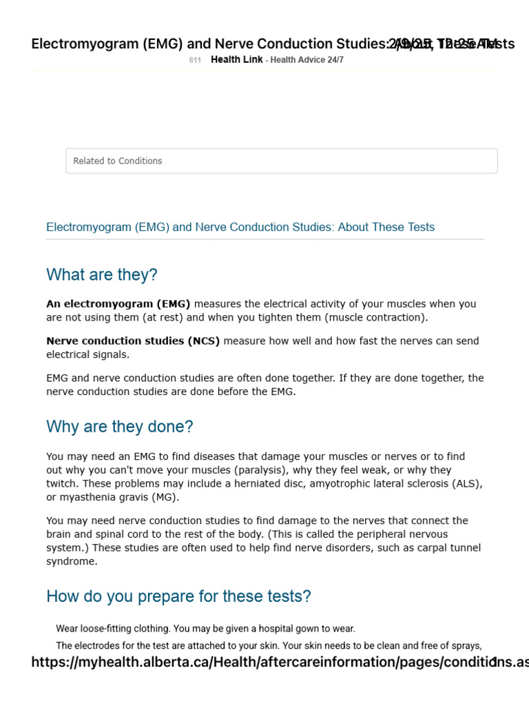 Conditions Aspx?hwid Ug5907 | PDF | Electromyography | Medical Specialties