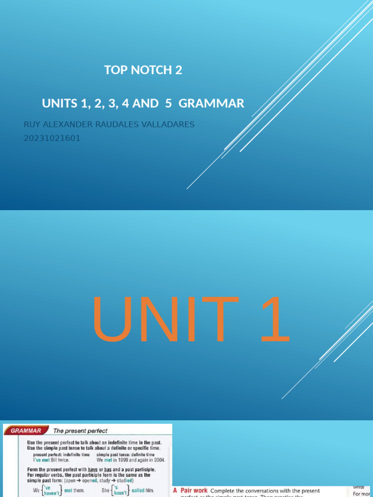 Top Notch 2 Grammar Units 1-5 Guide | PDF