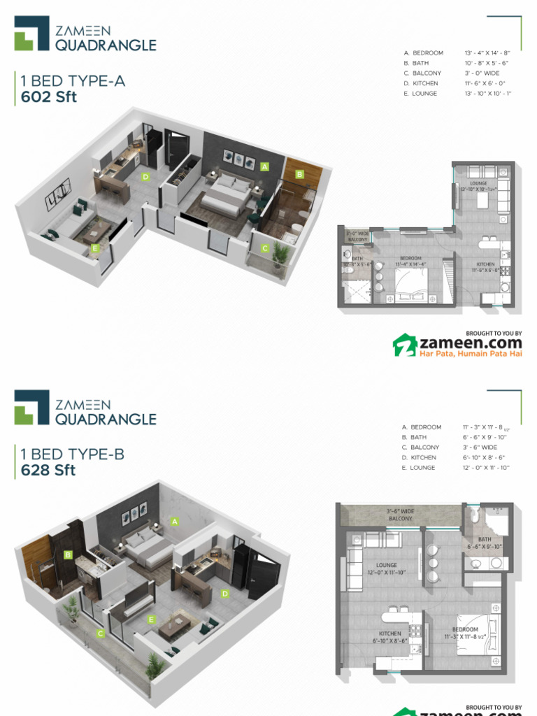 Zameen Quadrangle 3D Layouts | PDF