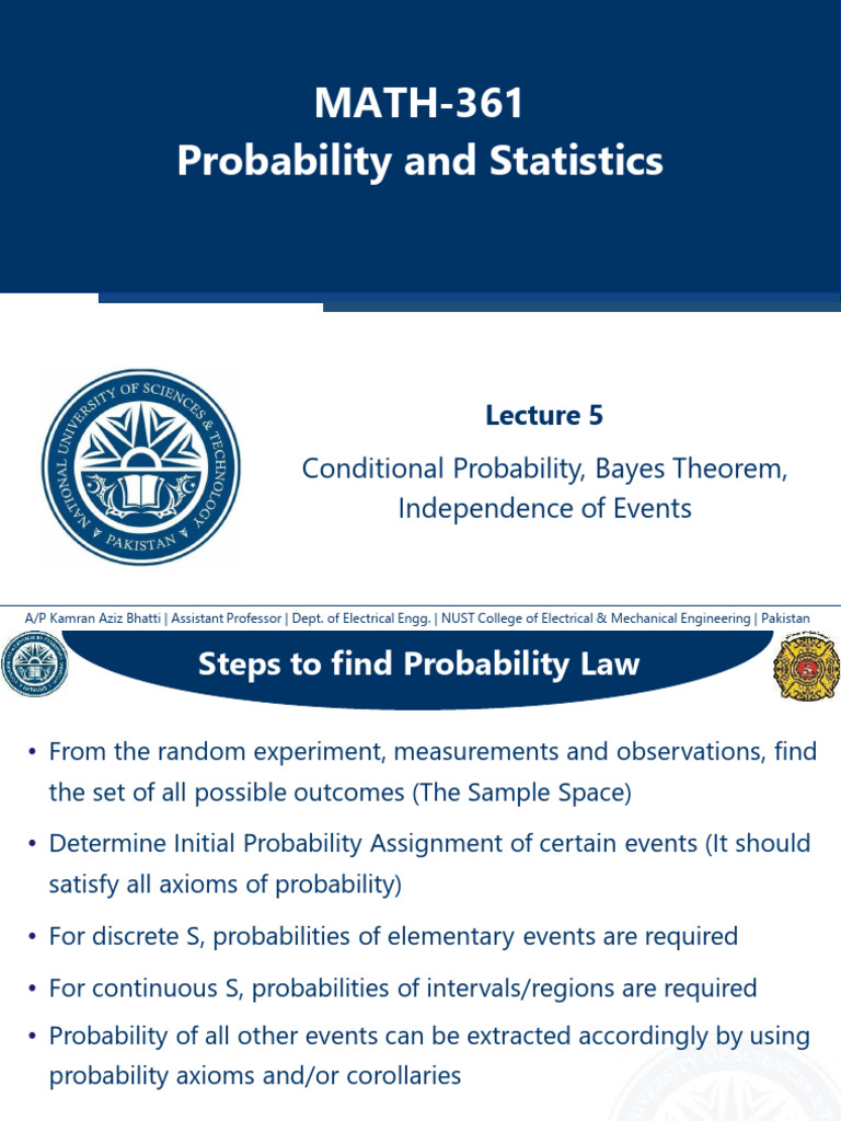 Week 2 - Conditional Probability, Bayes Theorem, Independence of Events | PDF | Probability ...