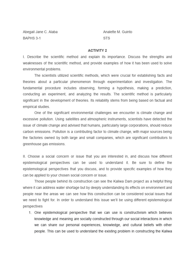 Scientific Method & Social Issues Analysis | PDF | Scientific Method ...