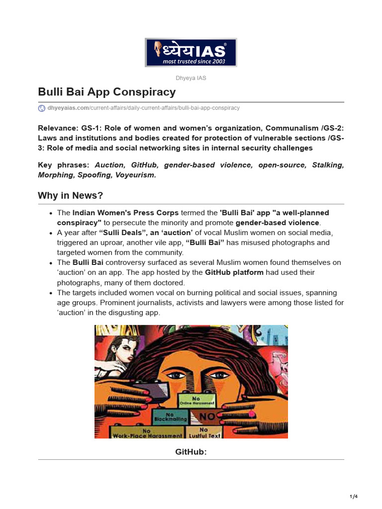 Bulli Bai App Conspiracy | PDF | Cybercrime | Cyberbullying