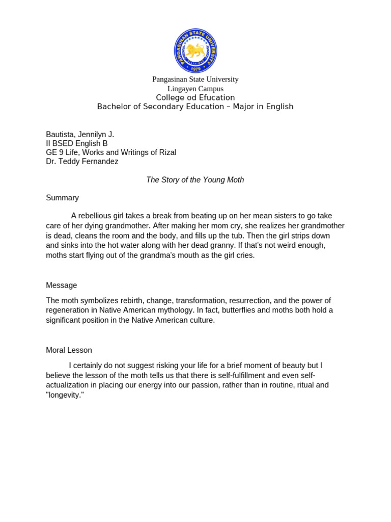 Bautista, Jennilyn J. - GE 9- Activity 1 | PDF