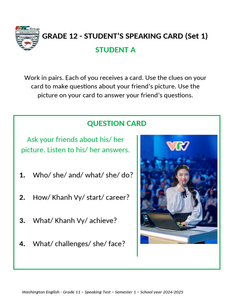 Grade 12 Speaking Card Activities Pdf Urban Planning Urbanization