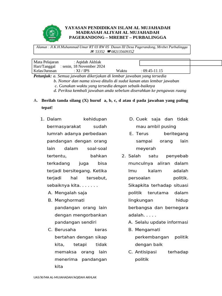 Dampak Negatif Perbuatan Tercela | PDF