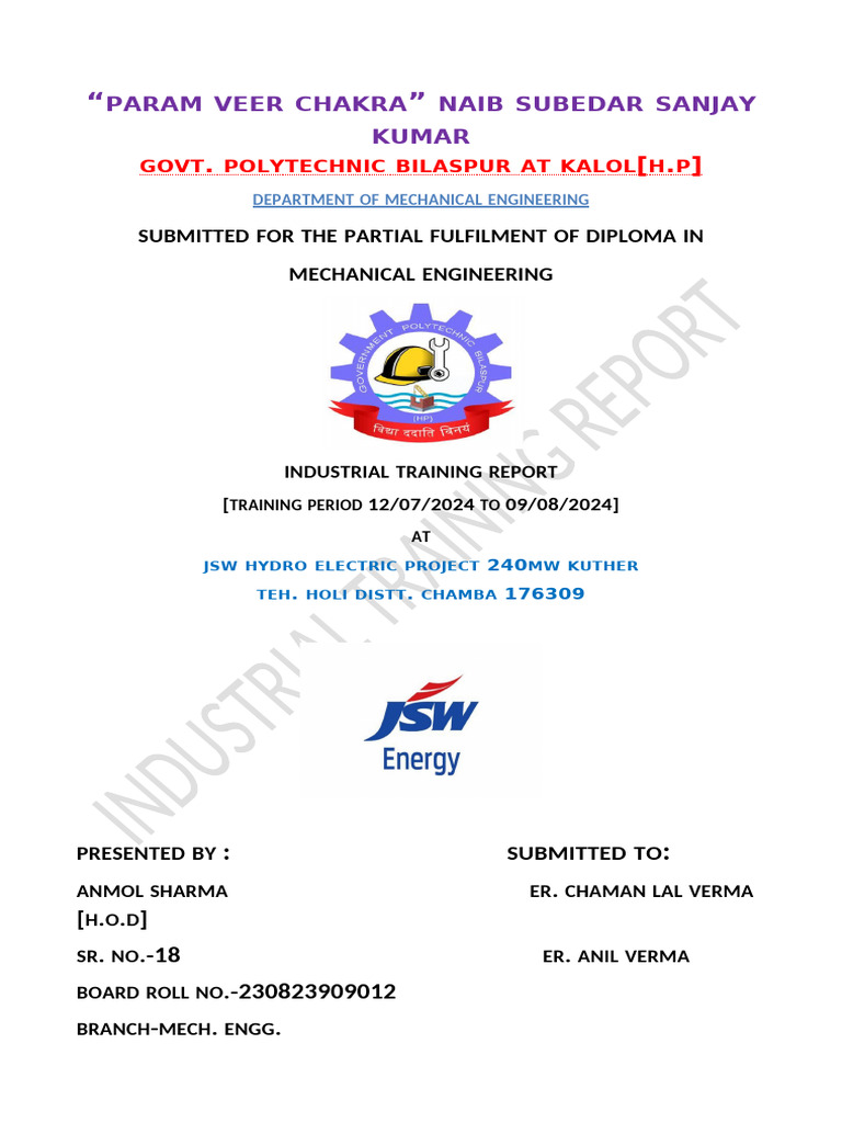 JSW Kuther Hydro Project Overview | PDF | Hydroelectricity | Power Station