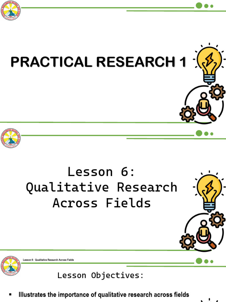 Lesson 6 Qualitative Research Across Fields of Inquiry | PDF ...