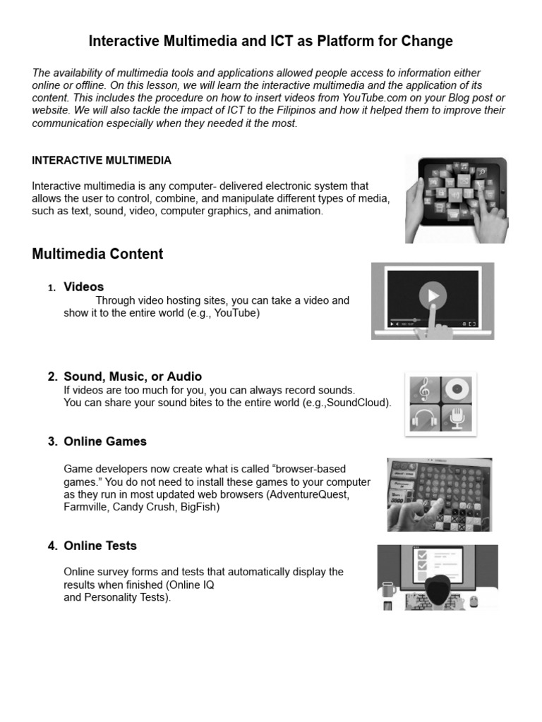Electronics Lesson 4 Handouts | PDF | Multimedia | Educational Technology