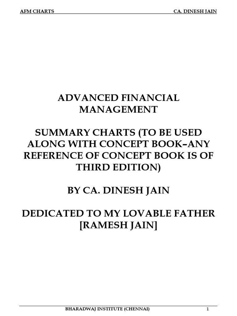 AFM Summary Charts by Dinesh Jain | PDF | Net Present Value | Capital ...