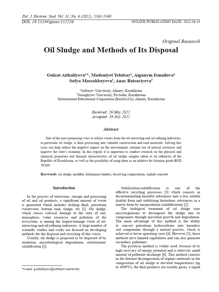 Oil Sludge and Methods of | PDF | Differential Scanning Calorimetry ...