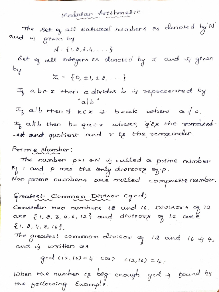 Modular Arithmetic Notes - 1 | PDF | Arithmetic | Group Theory