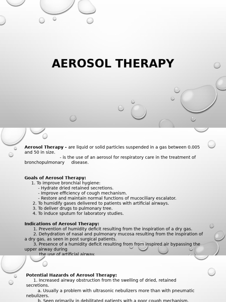 Aerosol-Therapy | PDF | Aerosol | Respiratory Tract