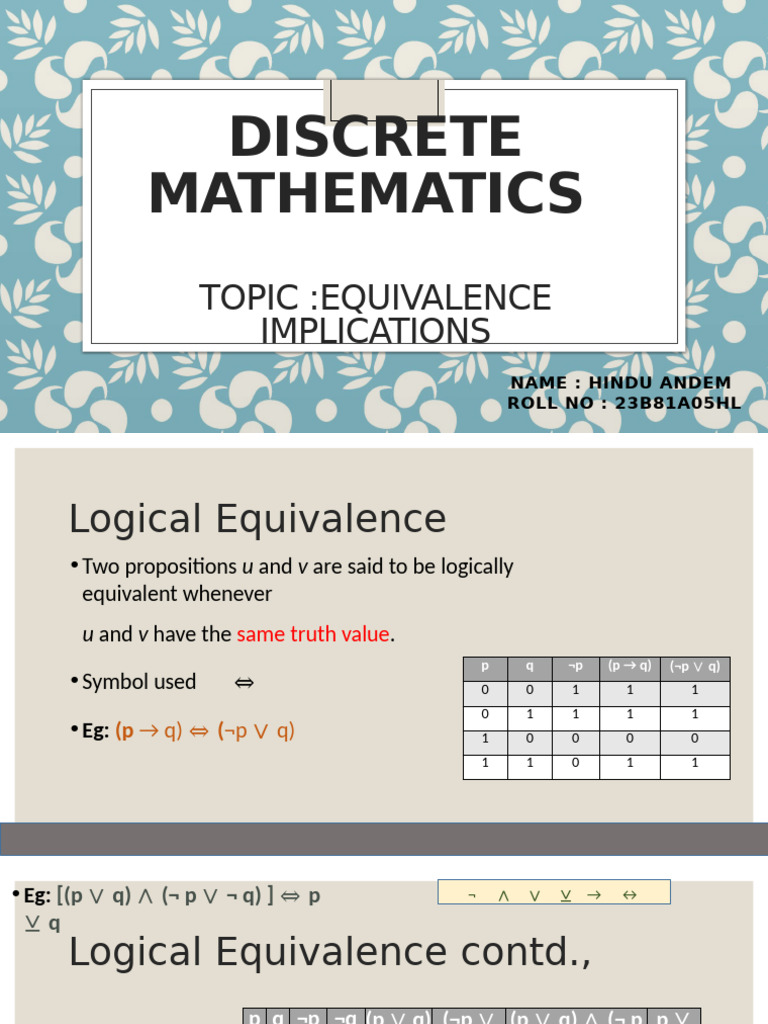 Dm ppt | PDF | If And Only If | Numbers