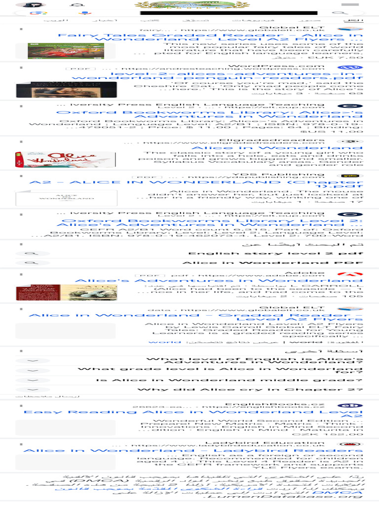 alice in wonderful world english level a2 - بحث Google‏ | PDF | Alice's ...