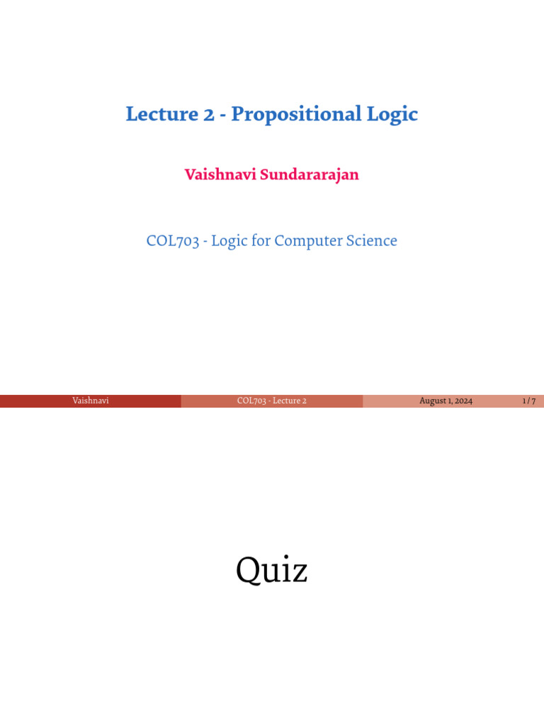 lec2 | PDF | Logic | Proposition