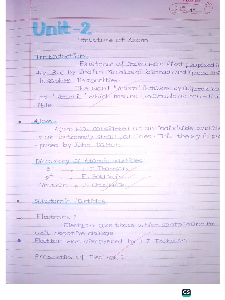 Chem CH - 2 Class 11 | PDF