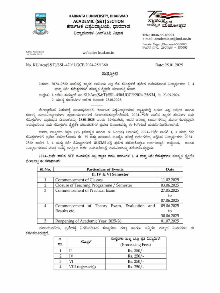 Circular of UG II IV & VI Semester, Application Form and Annexure-III ...