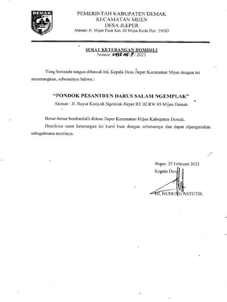 Surat Domisili | PDF