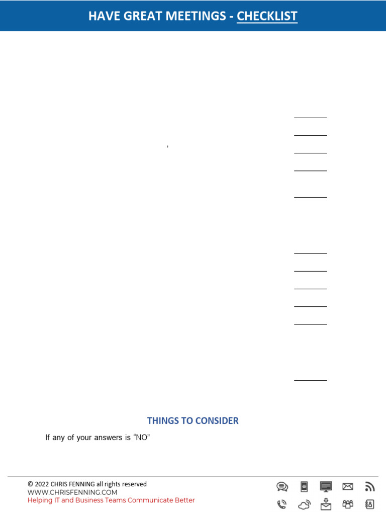 Have Great Meetings Checklist | PDF