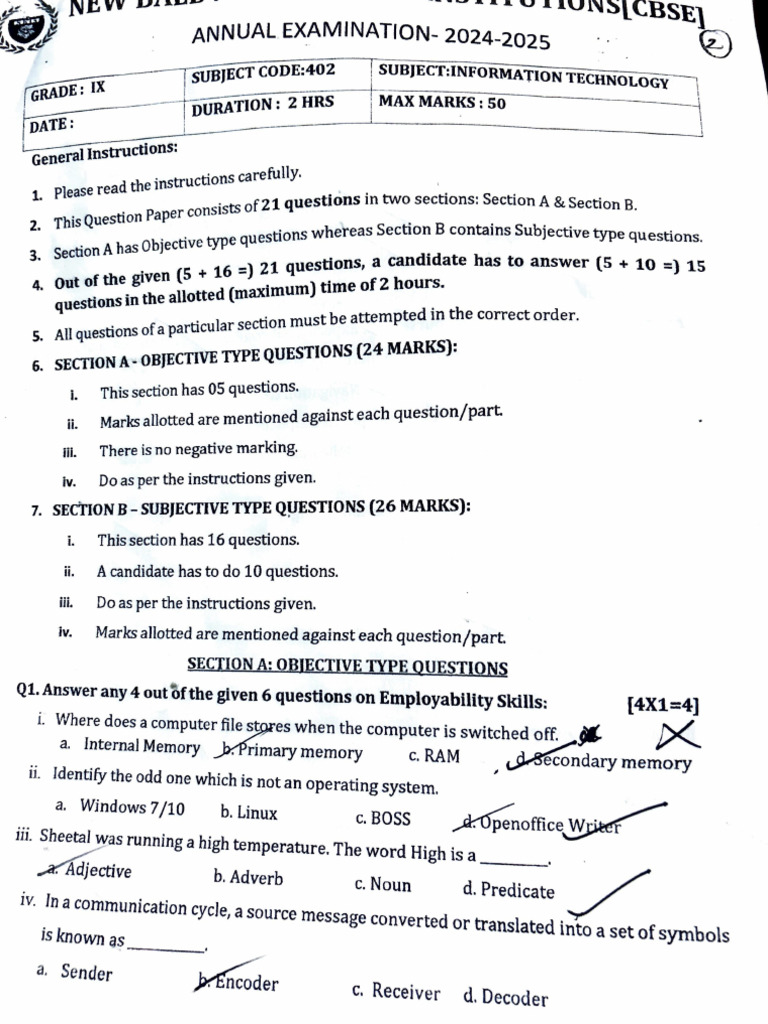 9th Cbse Question Paper | PDF | Office Equipment | Computing