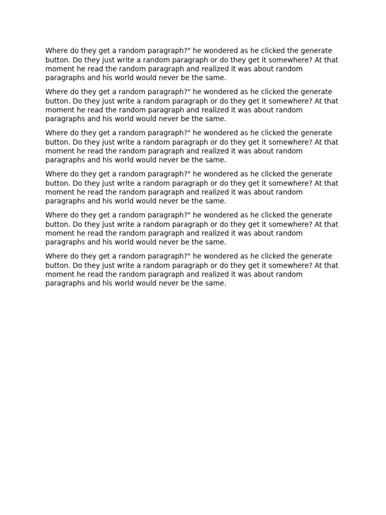 Where Do They Get A Random Paragraph | PDF