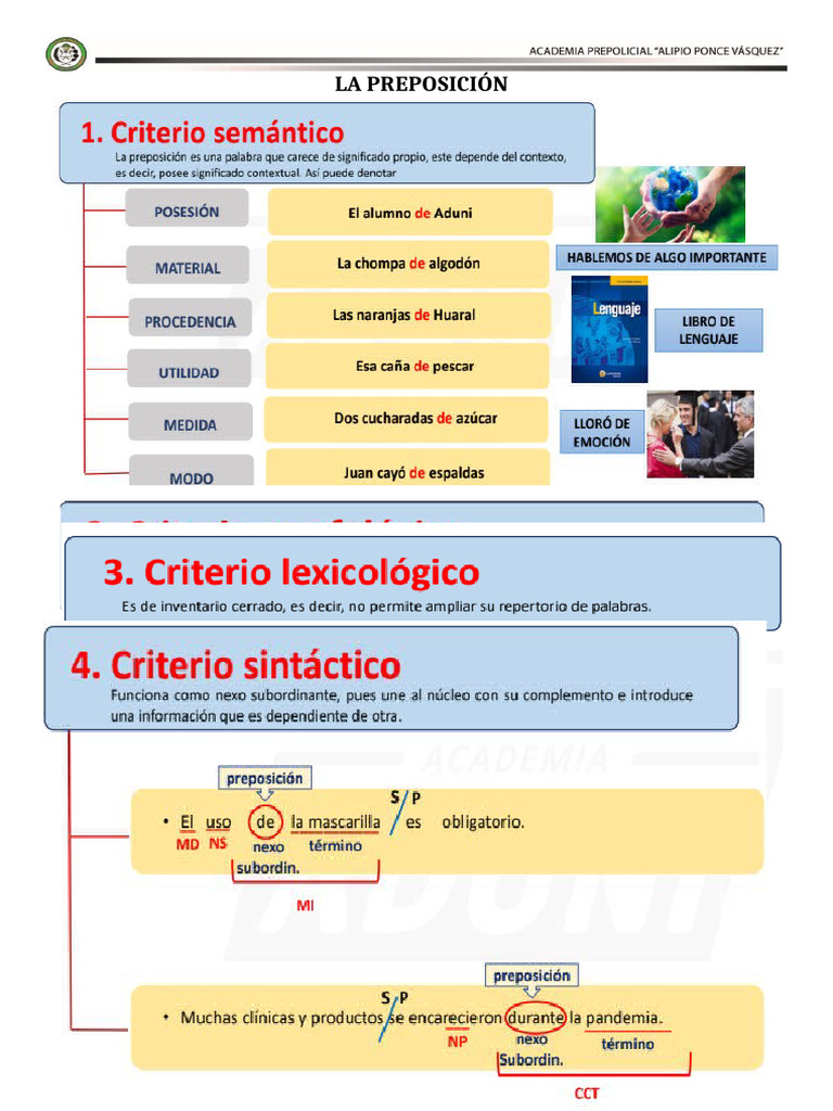 1 Lenguaje - La Preposición y Conjunción | PDF