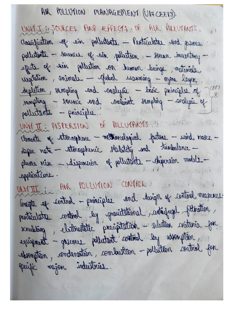Airpollution First Notes | PDF