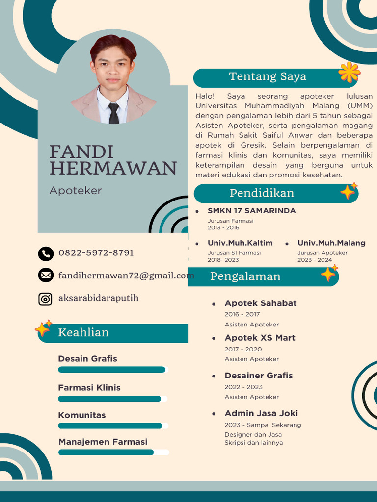 Profil Apoteker Berpengalaman Fandi Hermawan | PDF