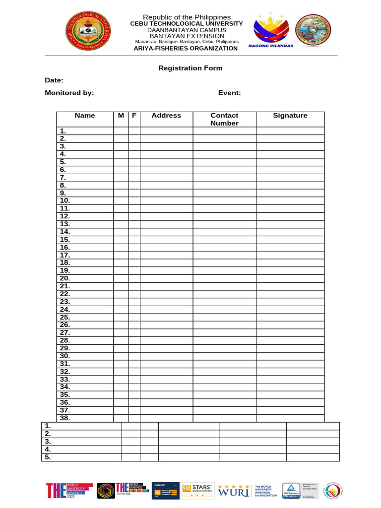 Registration Form for Ariya-Fisheries | PDF