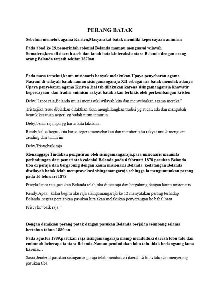 Perang Batak: Perlawanan Sisingamangaraja XII | PDF