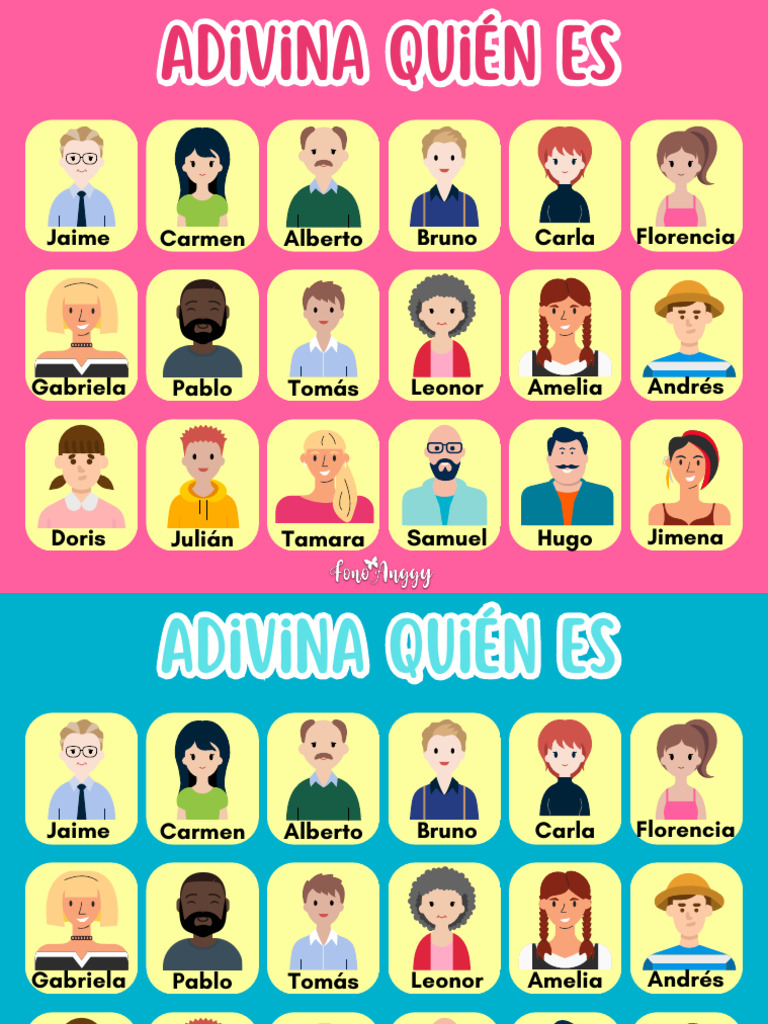 Adivina Quién es: Juego de Personajes | PDF