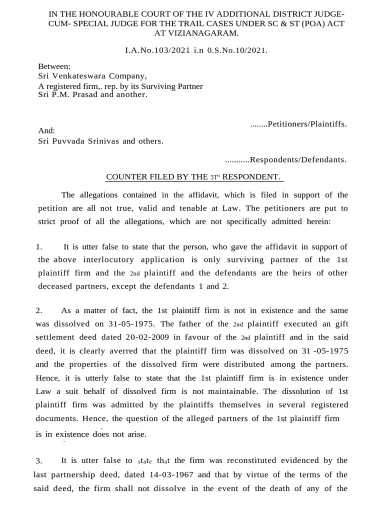 001 - Counter Vardan Os 10 - 21 | PDF | Lawsuit | Common Law