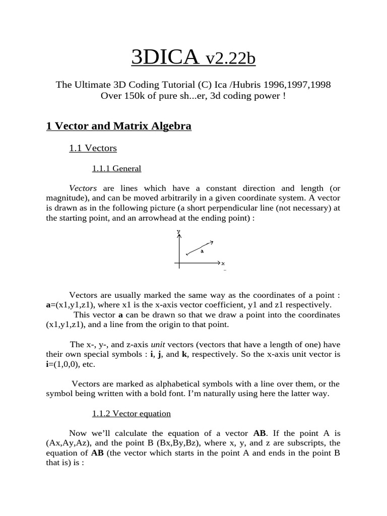 Vector and Matrix Algebra | PDF | Matrix (Mathematics) | Algebra