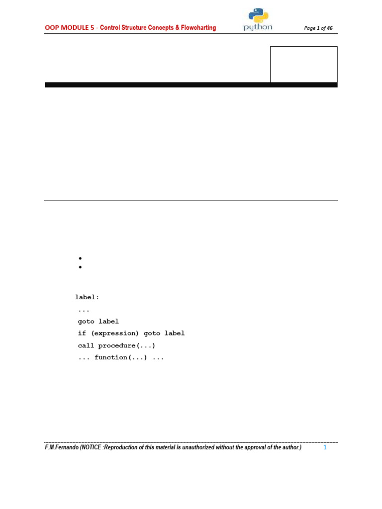 ES 1 ECE OOP MODULE 5 - Control Structures and Flowcharting | PDF | Control Flow | Computer Program