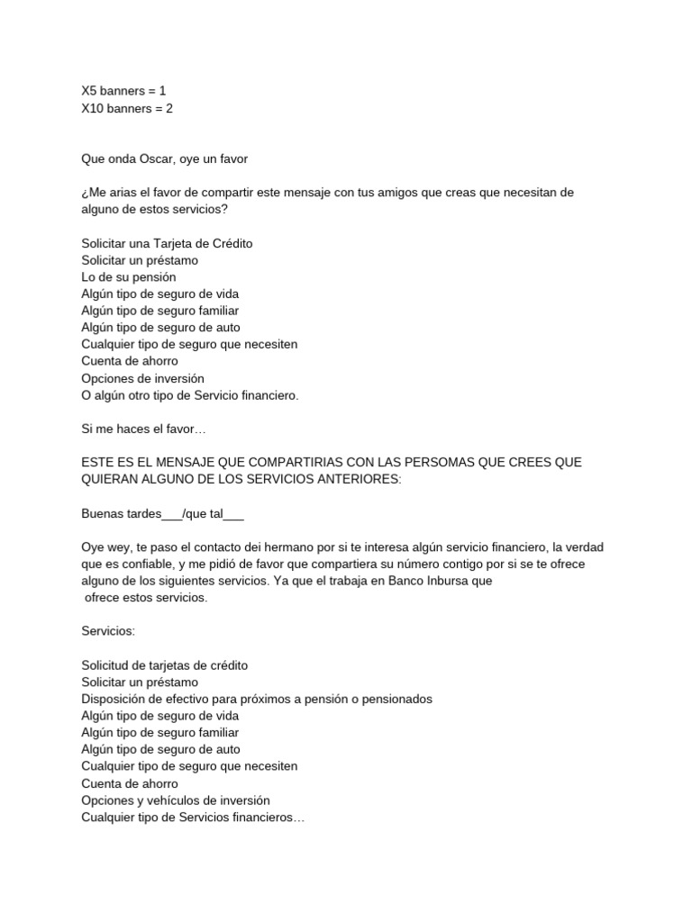 Scripts 0001 | PDF | Finanzas personales | Dinero