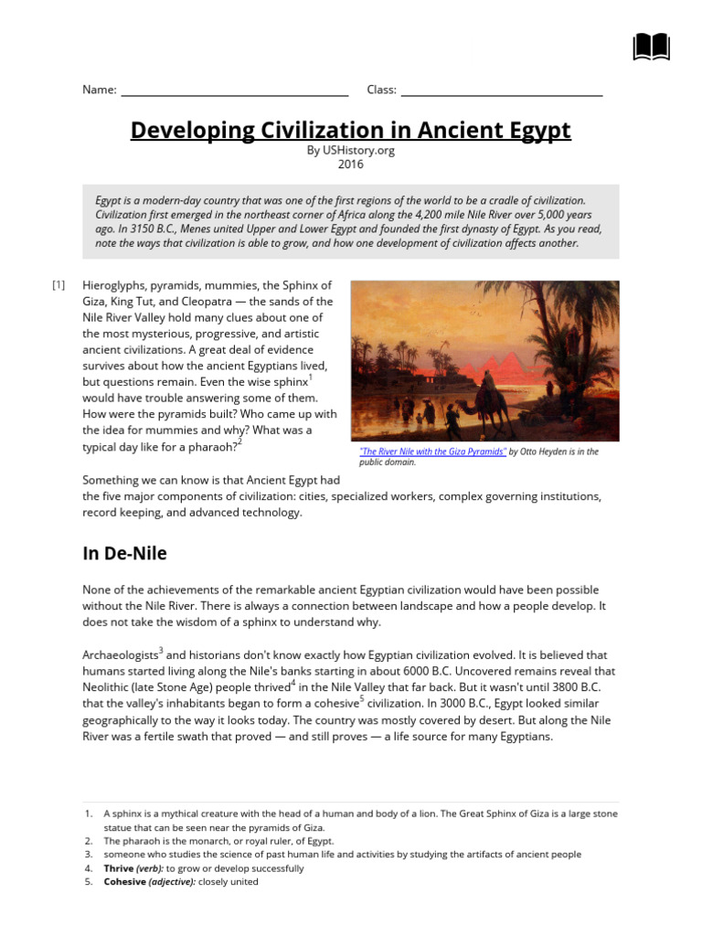 G8ELAR.W3.L5.Developing Civilization in Ancient Egypt | PDF | Ancient ...