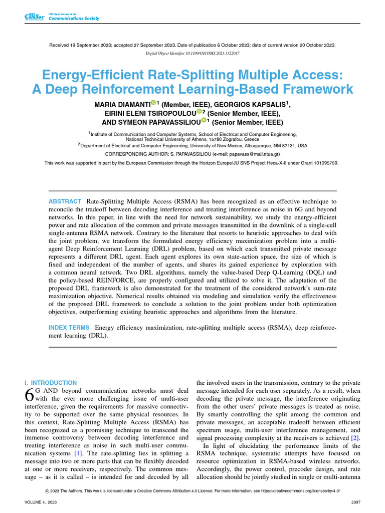 Energy Efficient Rate Splitting Multiple Access A Deep Reinforcement Learning Based Framework