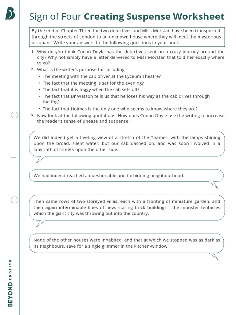 Creating Suspense Worksheet - HA | PDF