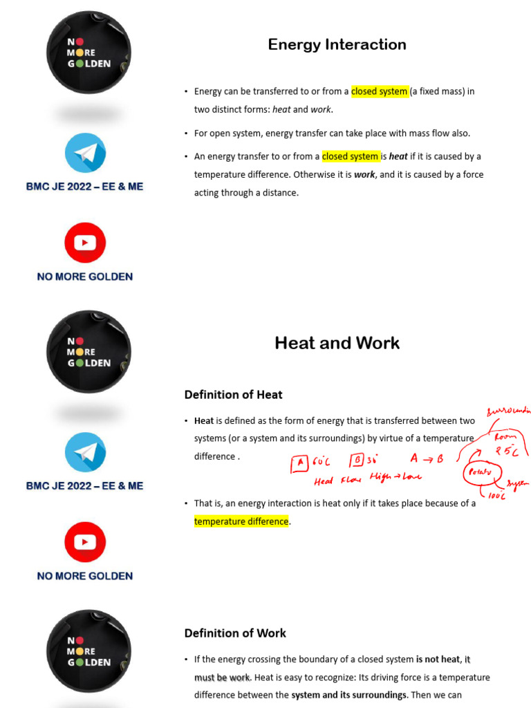 Energy Interaction or First Law of TD | PDF | Heat | Physical Chemistry