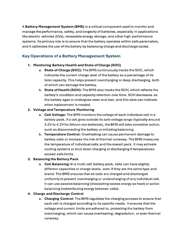 Bms Operations | PDF