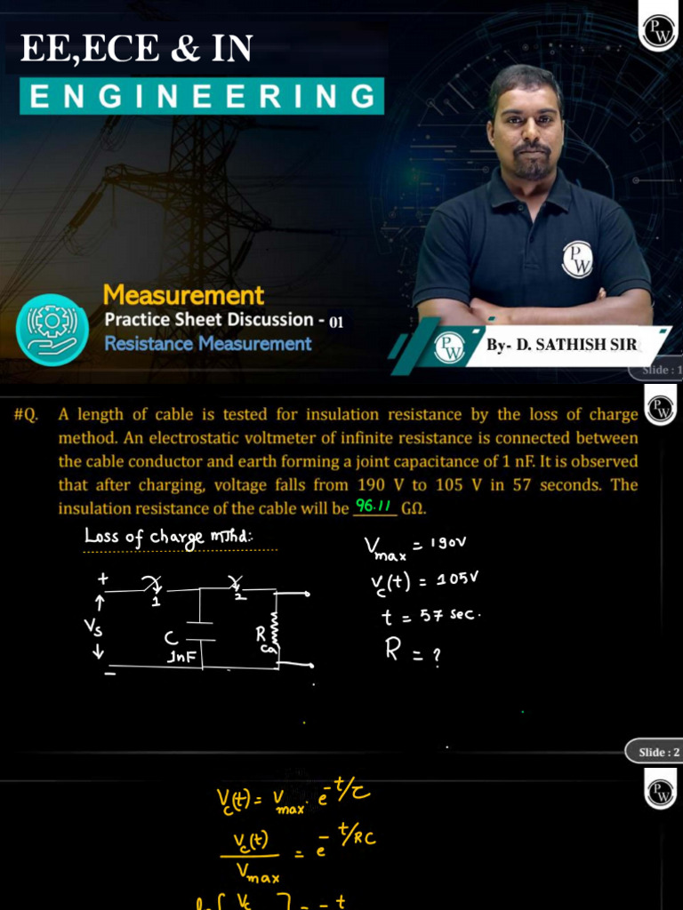 Resistance Measurement _ Practice Sheet 01 Discussion Notes(by Sathish ... Resistance Measurement _ Practice Sheet 01 Discussion Notes(by Sathish ...
