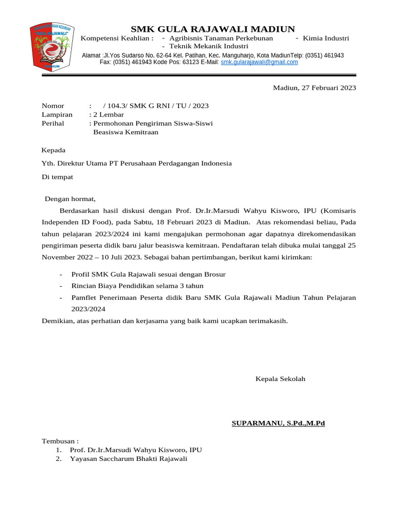 Surat Kemitraan | PDF