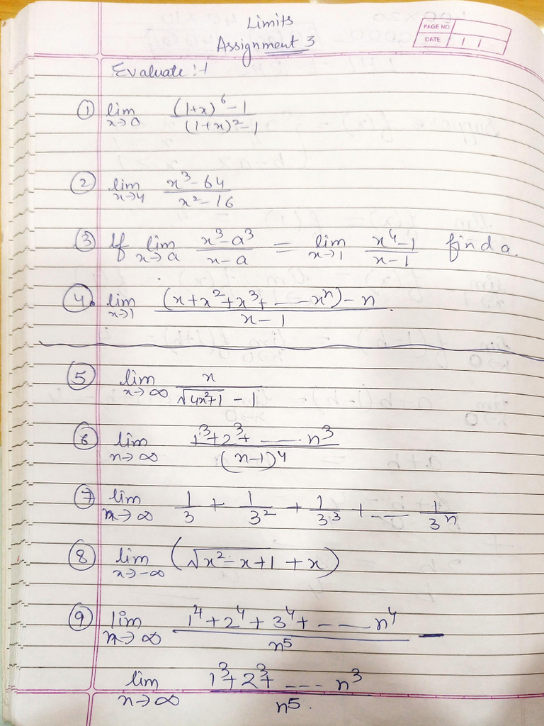 Assignment 3 Limits | PDF