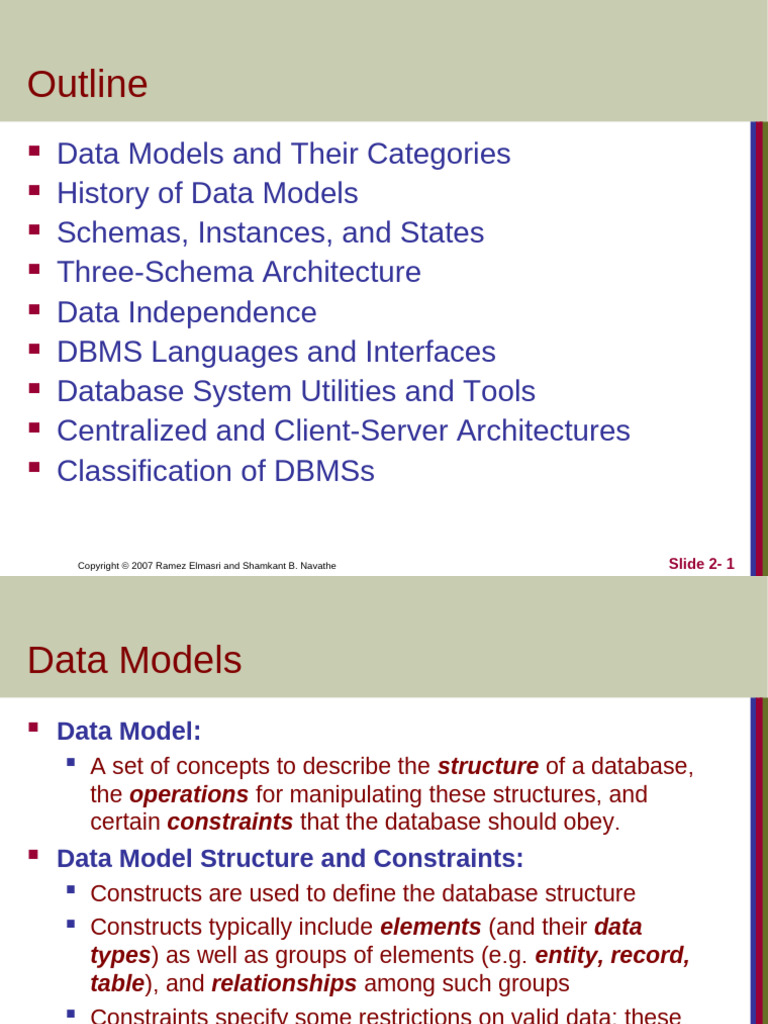 Unit1-DatabaseSystemArchitecture | PDF | Databases | Data Model