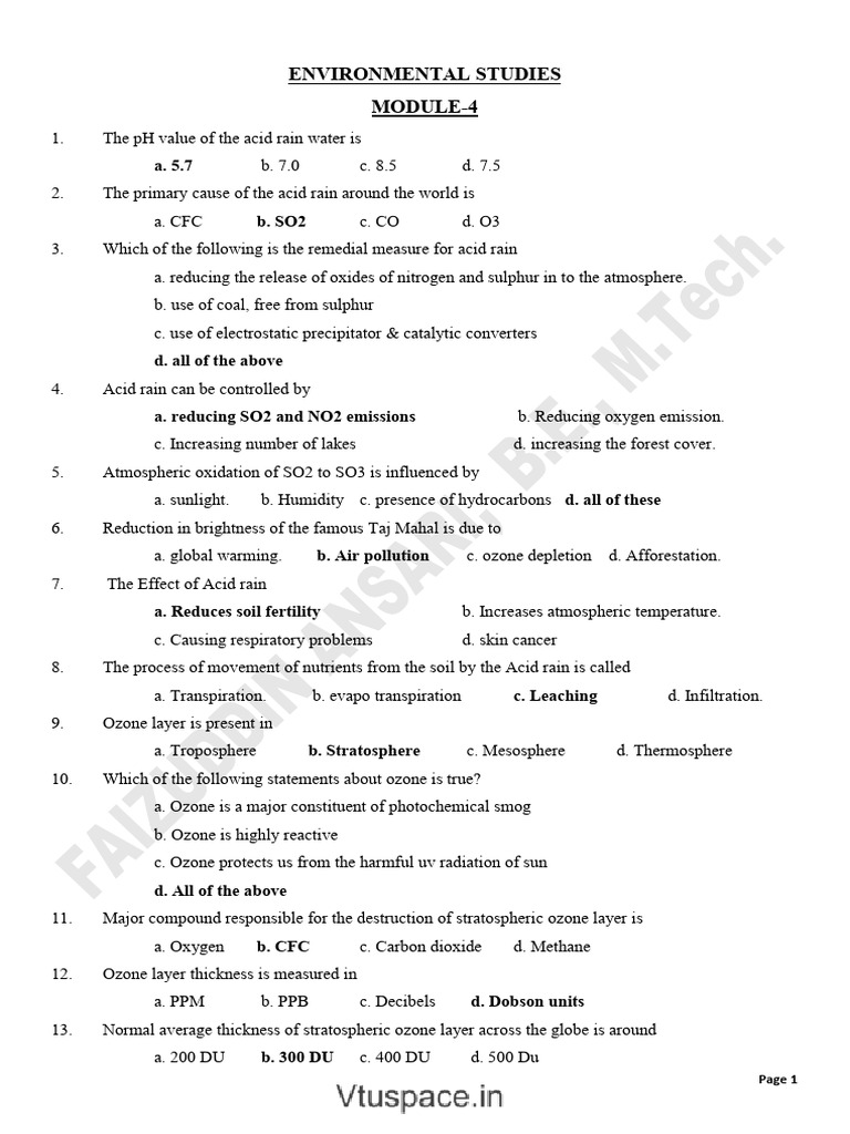 Environmental Studies Module 4_watermark | PDF | Ozone | Atmosphere Of ...