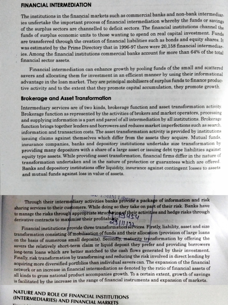 Financial Intermediation and Reforms | PDF