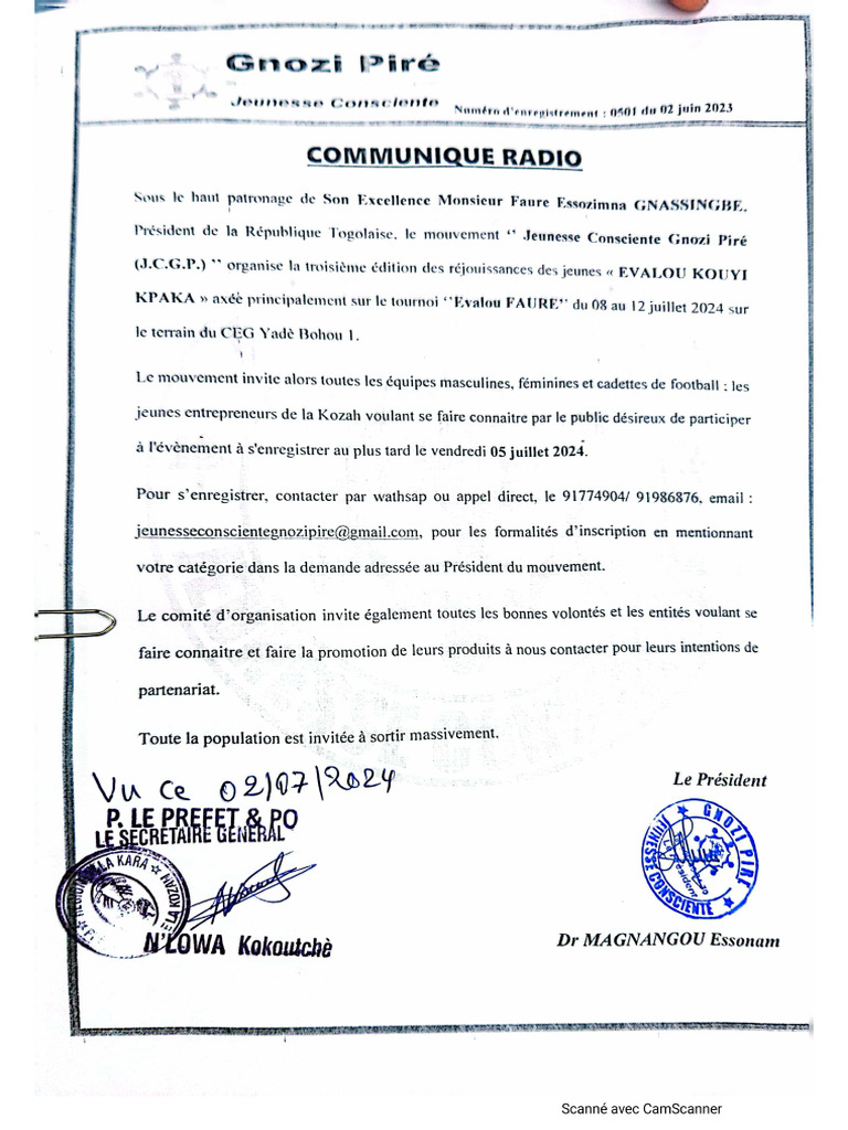 Communiqué | PDF