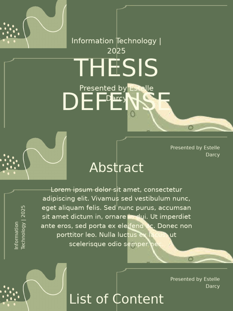 Dark Olive Green Elegant Border Thesis Defense Presentation - 20250209 - 145954 - 0000 | PDF
