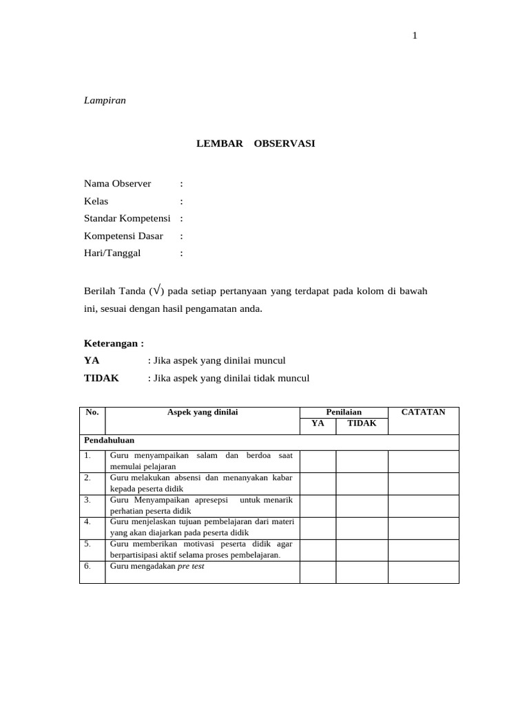 3.lembar Instrumen | PDF