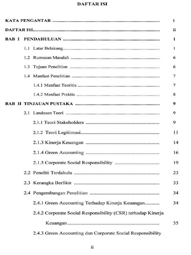 Contoh Daftar Isi | PDF